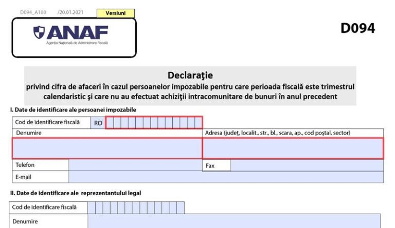 Declarația 094 poate fi acum descărcată de pe site-ul ANAF