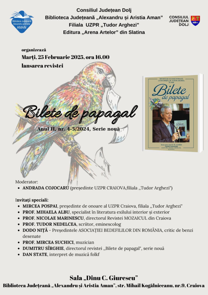 Craiova: Lansarea numărului 4-5, serie nouă, anul II al revistei ...