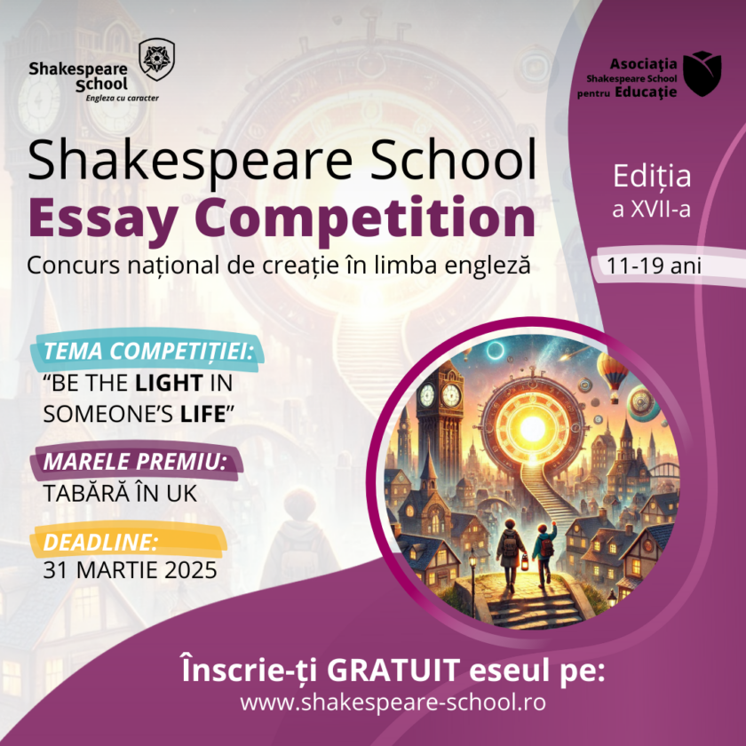 Dăm startul înscrierilor la Shakespeare School Essay Competition 2025 ...