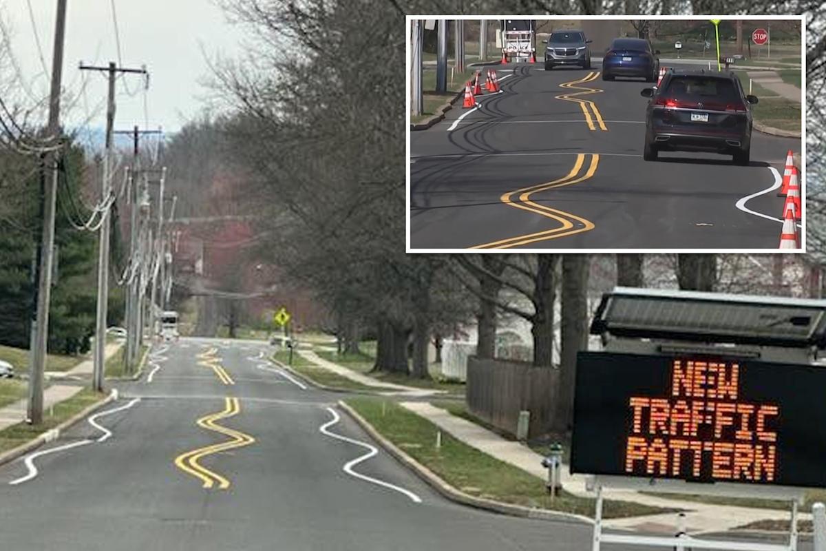 (VIDEO) Linii ondulate pe o șosea din Pennsylvania - măsură de „calmare a traficului” sau glumă ...