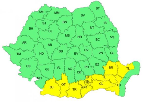 Avertizare cod galben de căldură sufocantă în sudul țării - GAZETA de SUD