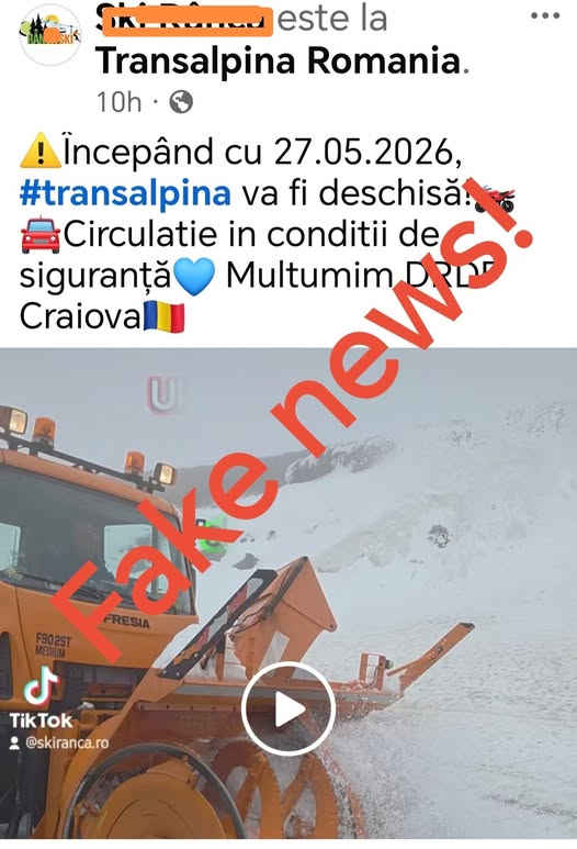 Informații false despre deschiderea Transalpinei - GAZETA de SUD